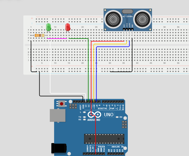 Using HC-SR04 Ultrasonic Sensor with Arduino for Traffic Light Control